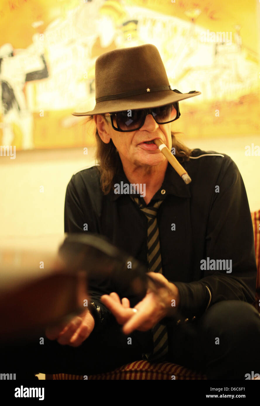 German singer Udo Lindenberg poses for photographs in the hall of the ...