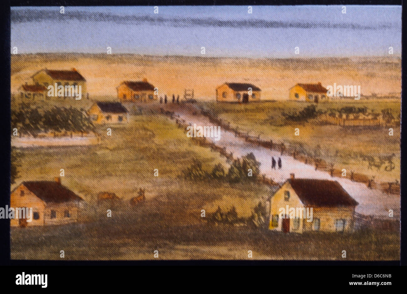 Downtown, Chicago, Illinois, USA, Hand-Colored Lantern Slide, Circa ...