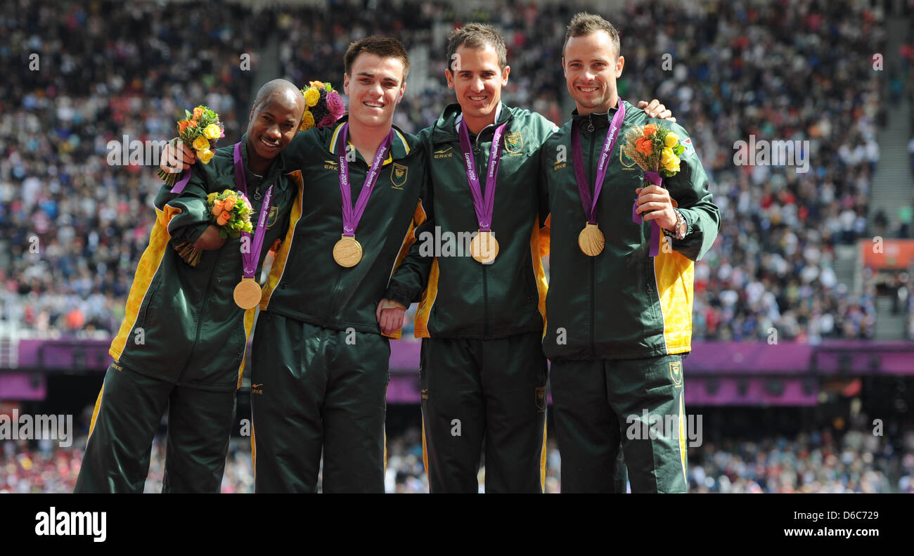 The South Africa relay team Samkelo Radebe (l-r), Zivan Smit, Arnu ...