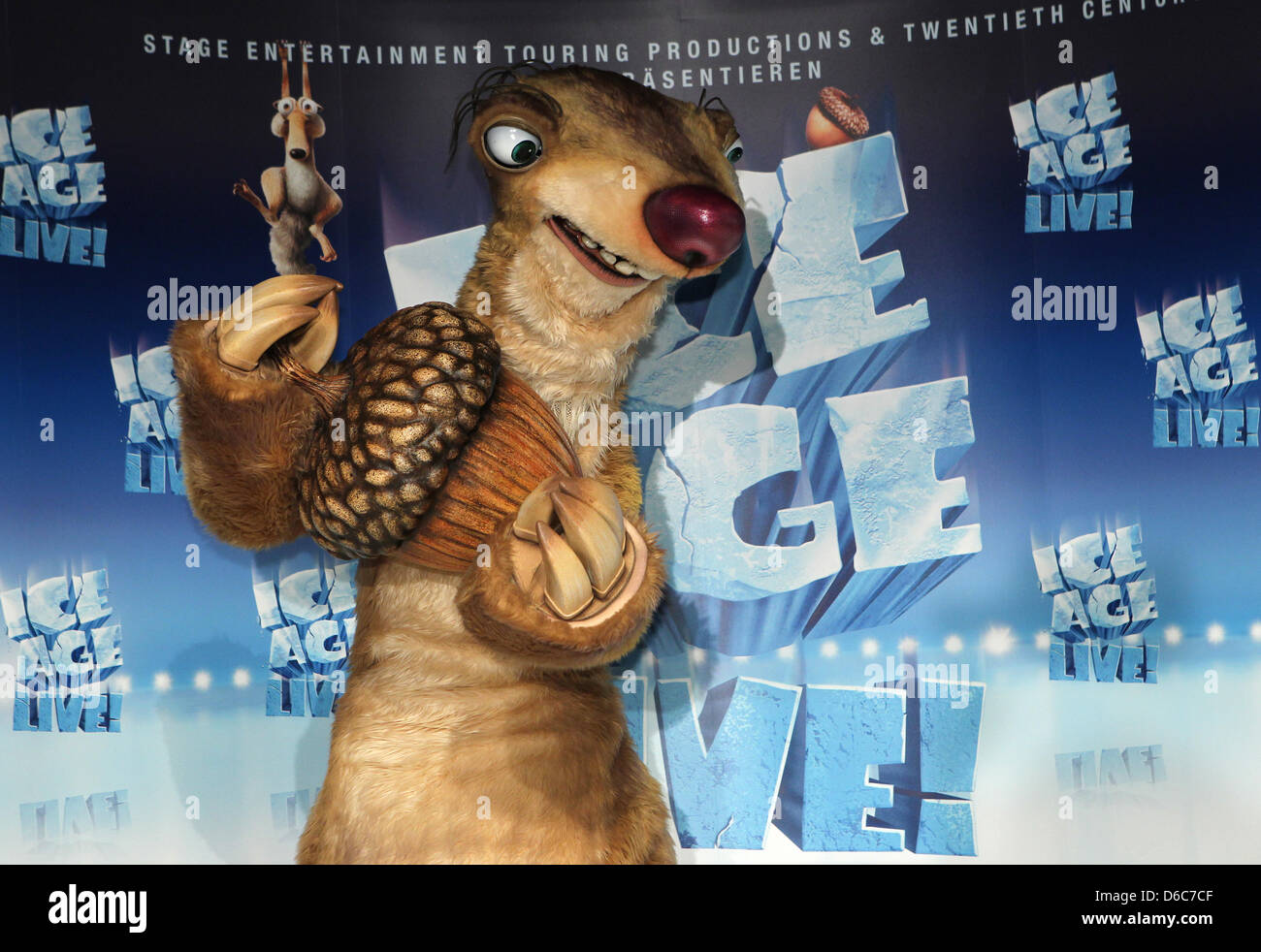 Ice Age character 'Sid' poses at a press conference on the arena-show ...
