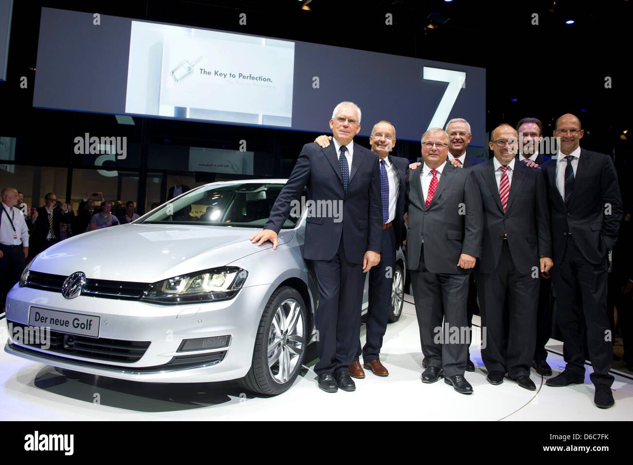 Director of development of VW Ulrich Hackenberg (L-R), chief designer ...