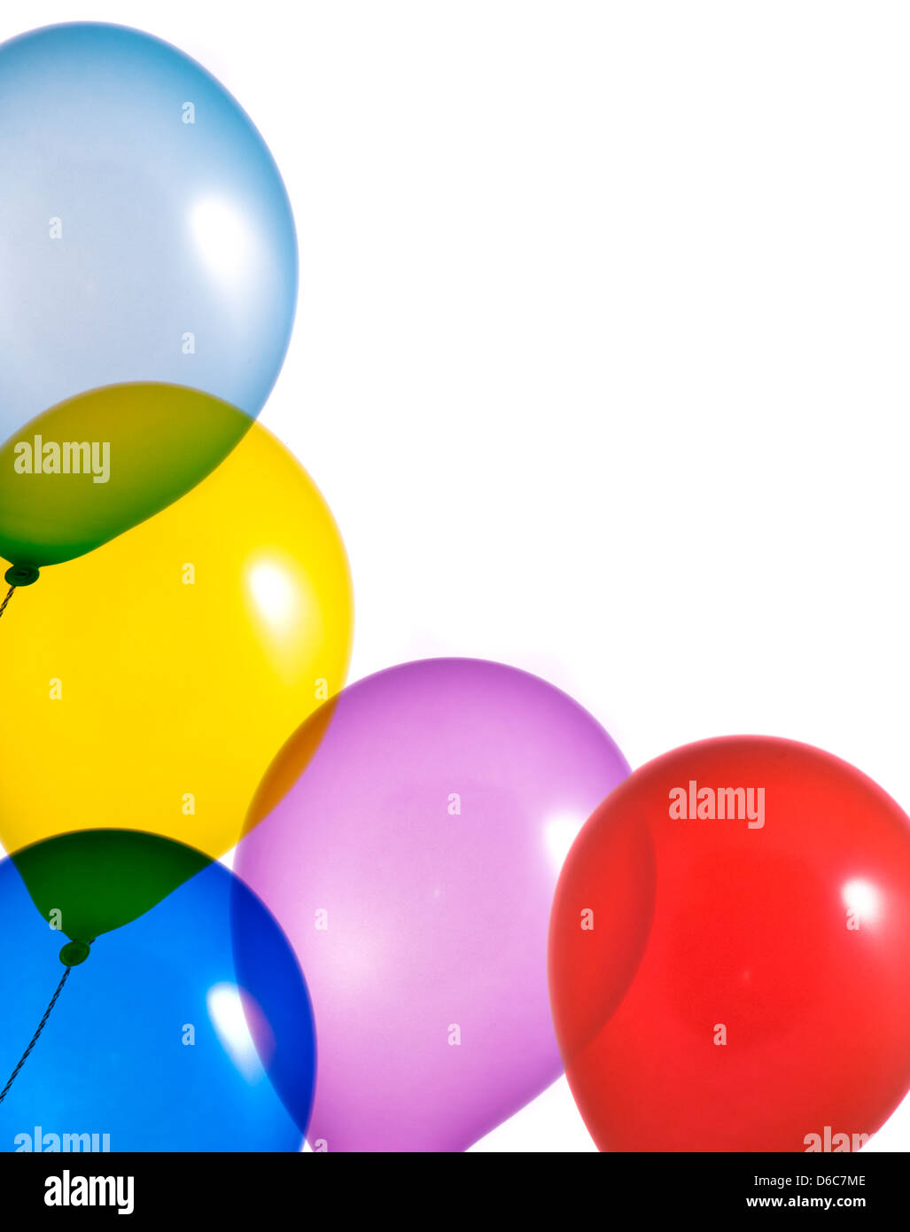 Multi color balloons on white background Stock Photo - Alamy