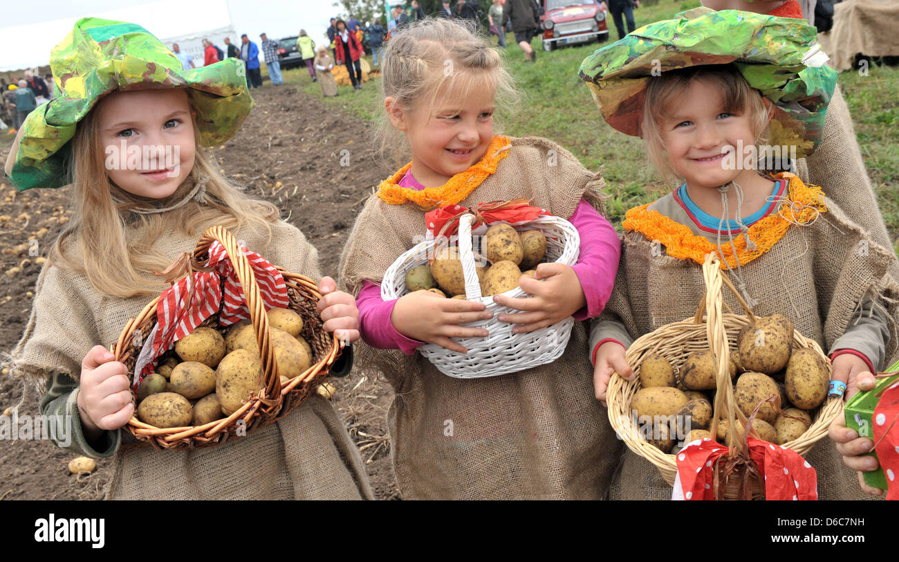 Children Ostara (L-R), Savina and Helena oif the Nature Kindergarden ...