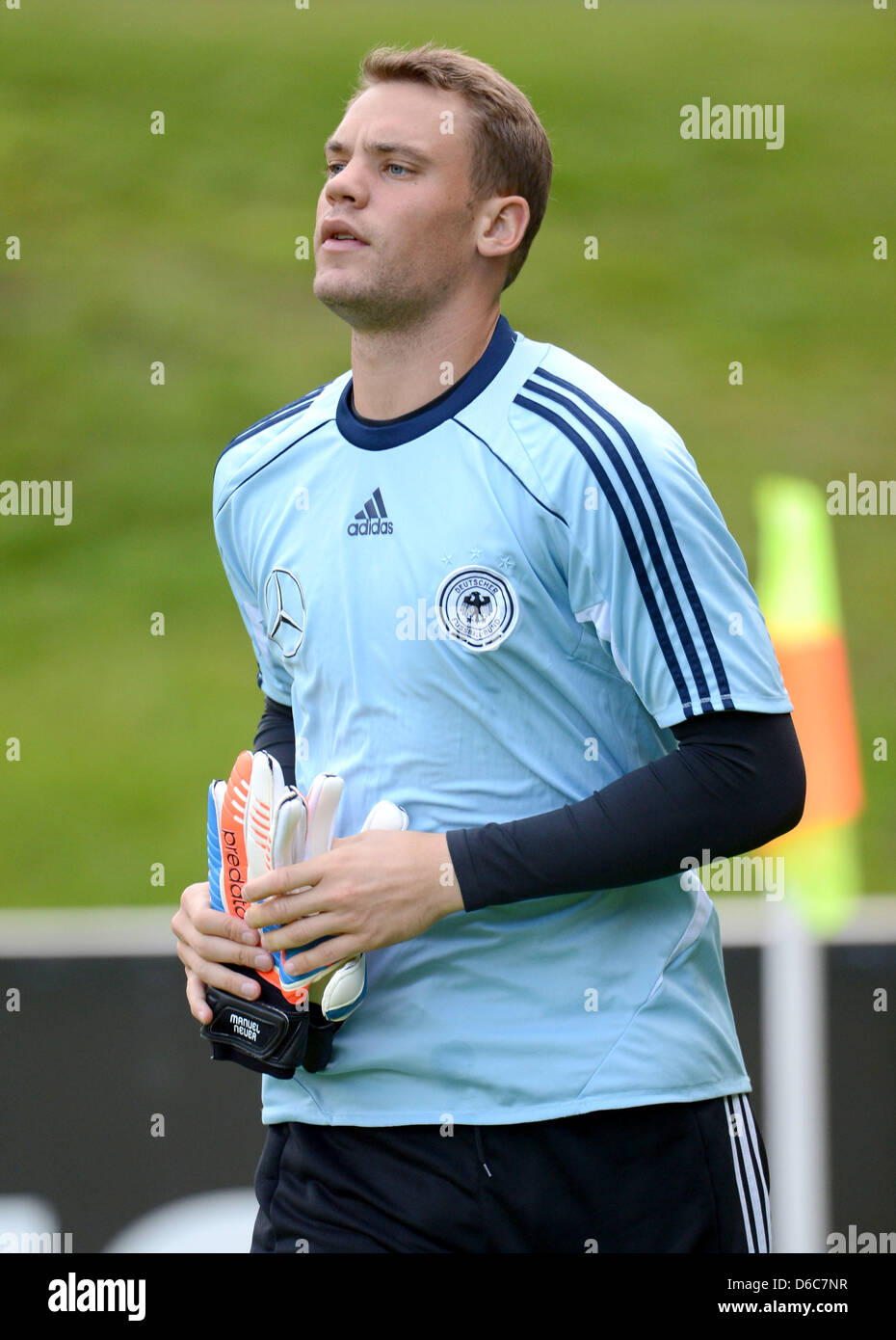 German national soccer goal keeper Manuel Neuer takes part in a ...