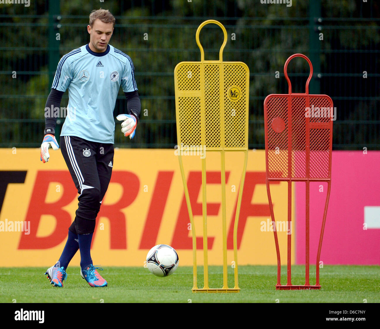 German national soccer goal keeper Manuel Neuer takes part in a ...