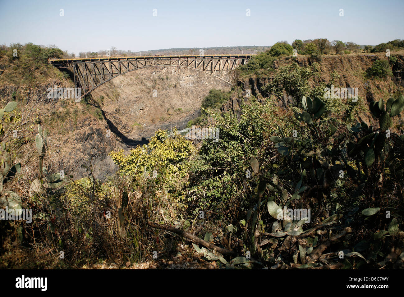 Victoria Falls railway Bridge on the Zambian and Zimbabwe boarder Stock ...