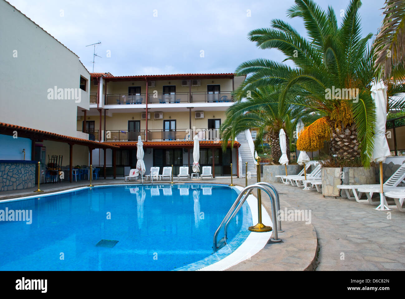 Small hotel in Greece Stock Photo - Alamy