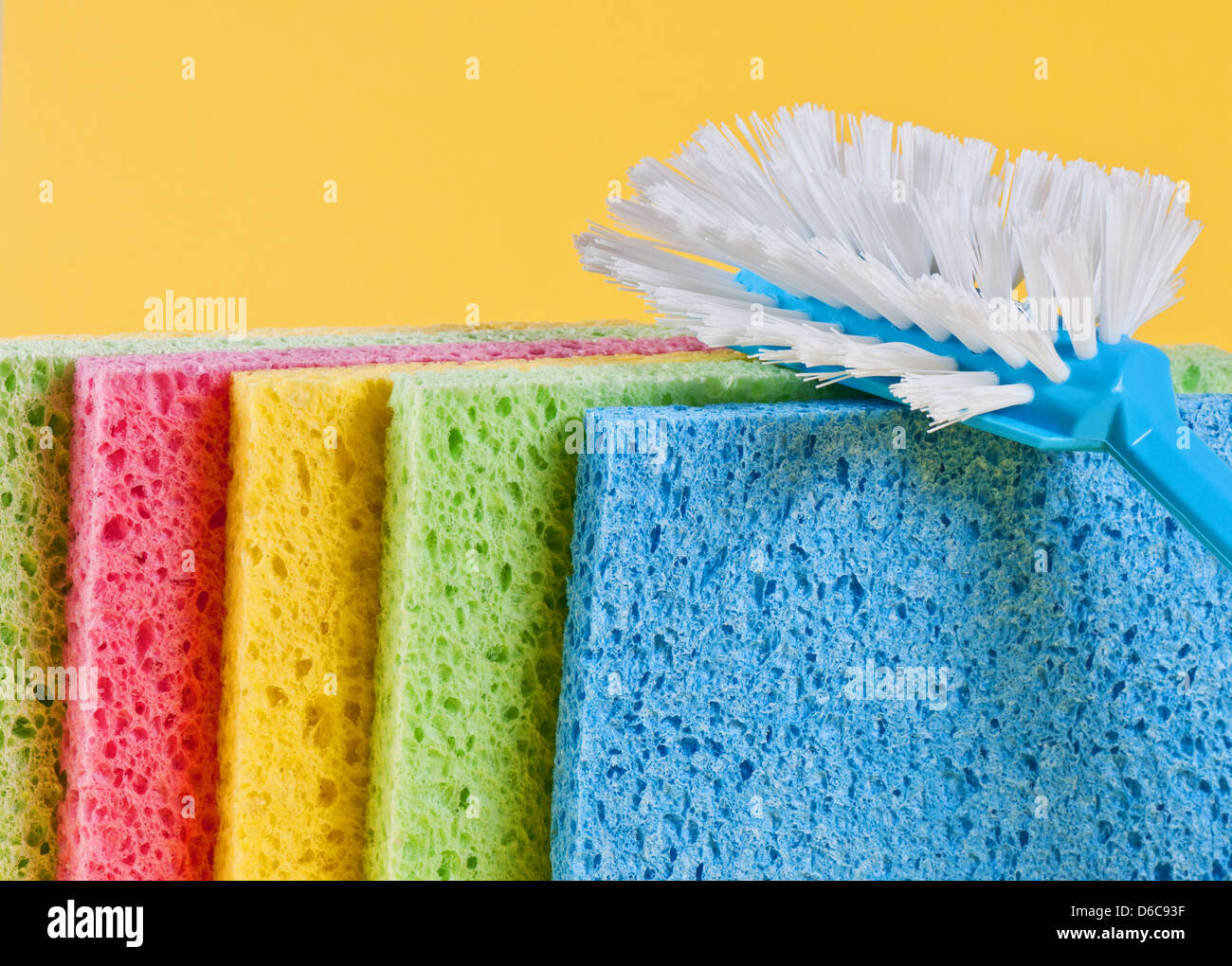 Sponges and cleaning brush hi-res stock photography and images - Alamy