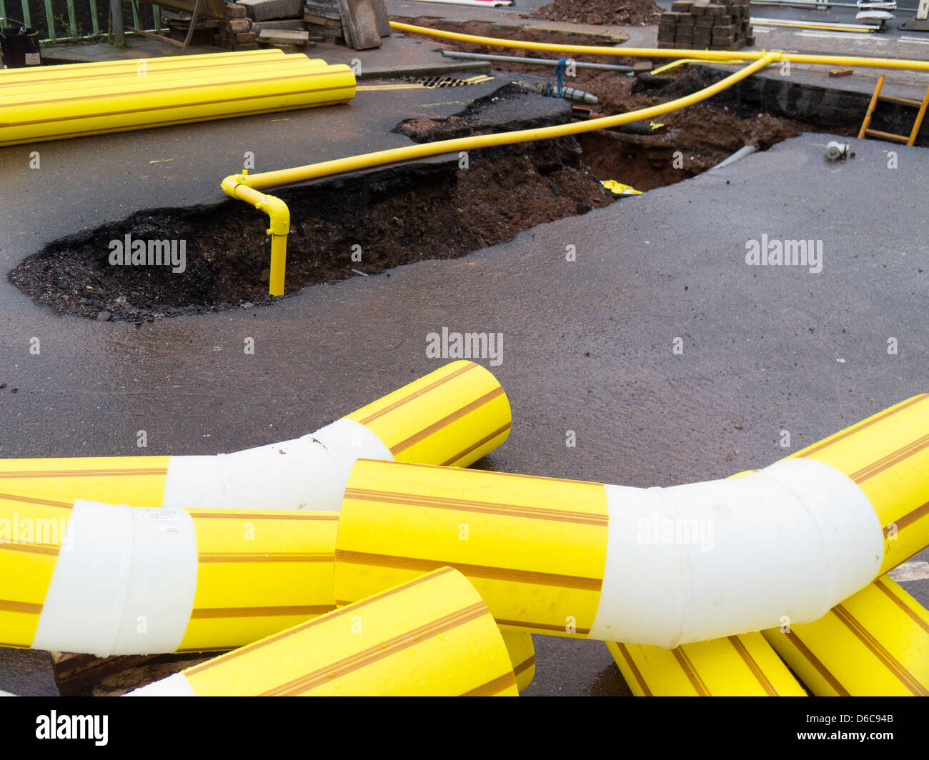 Gas mains work Stock Photo - Alamy