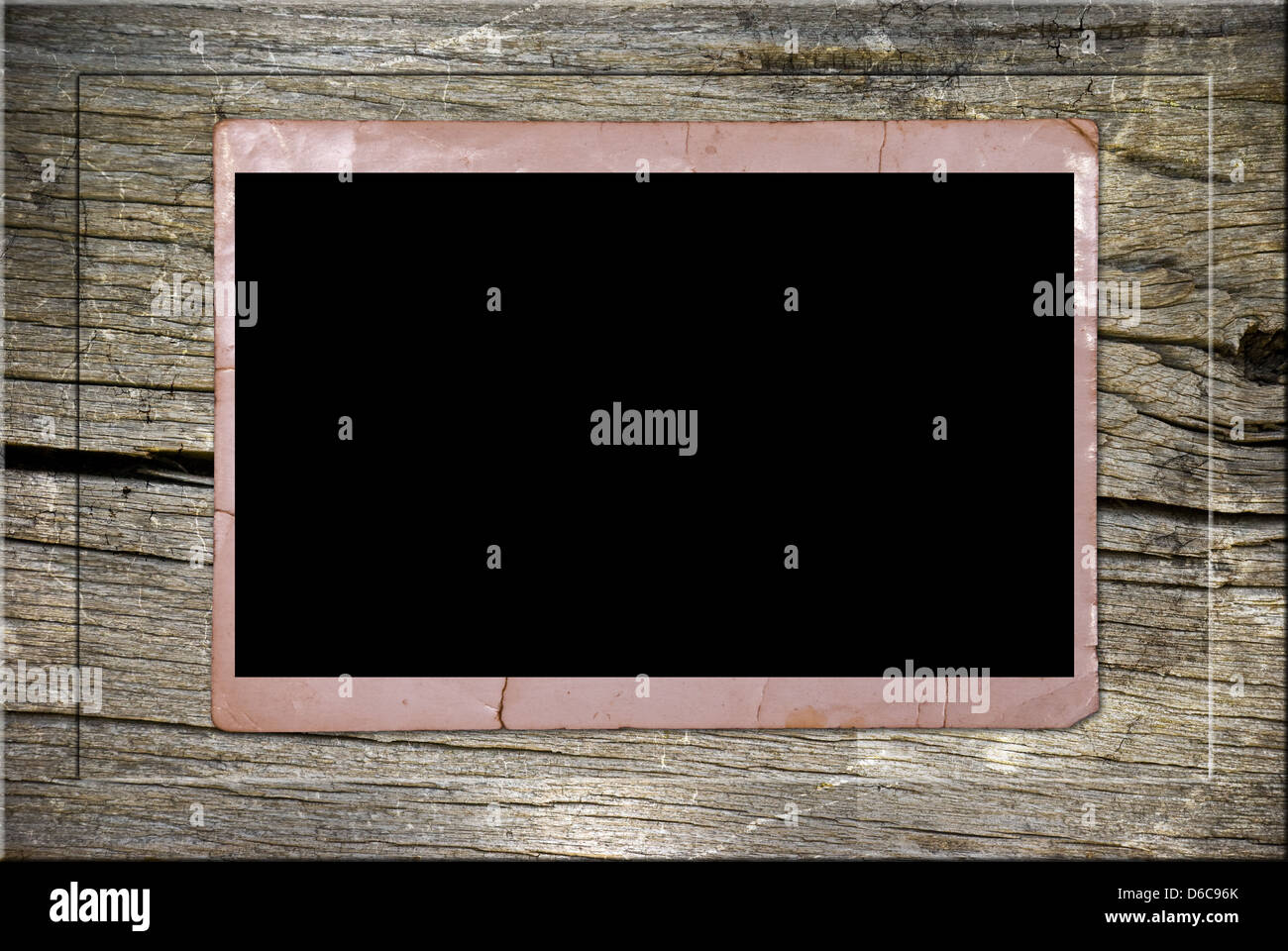 Vintage photo card in wooden frame Stock Photo - Alamy