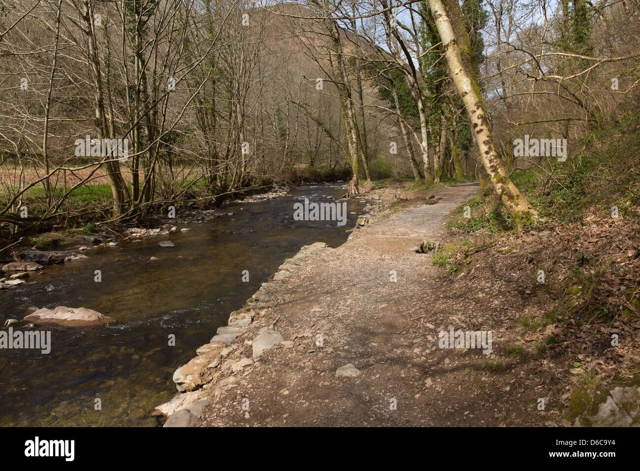 Heddon Valley Exmoor National Park Devon leading to beach at Heddons ...