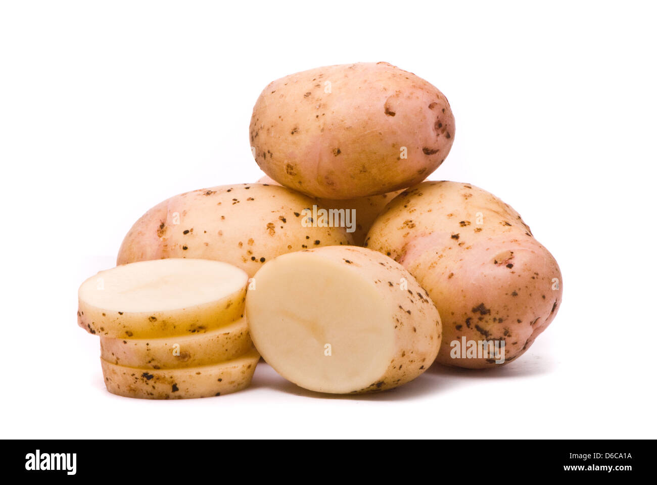 Potatoes on studio white background Stock Photo - Alamy