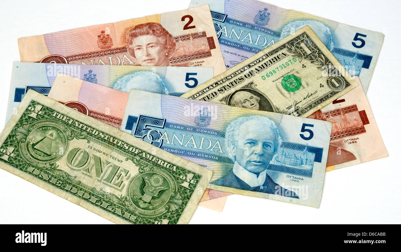 North American Bank Notes Stock Photo - Alamy