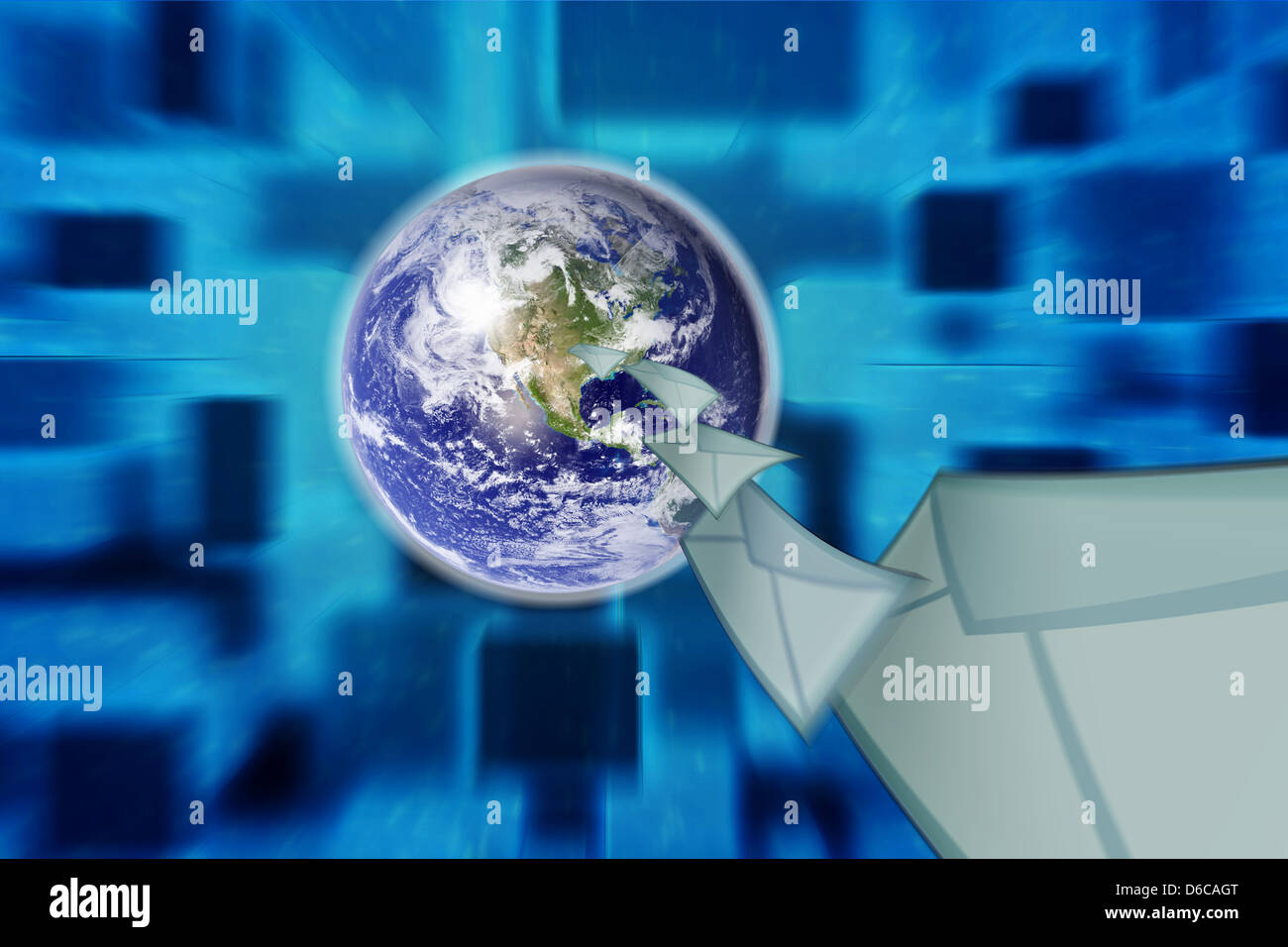 planet earth and mail the envelope Stock Photo - Alamy