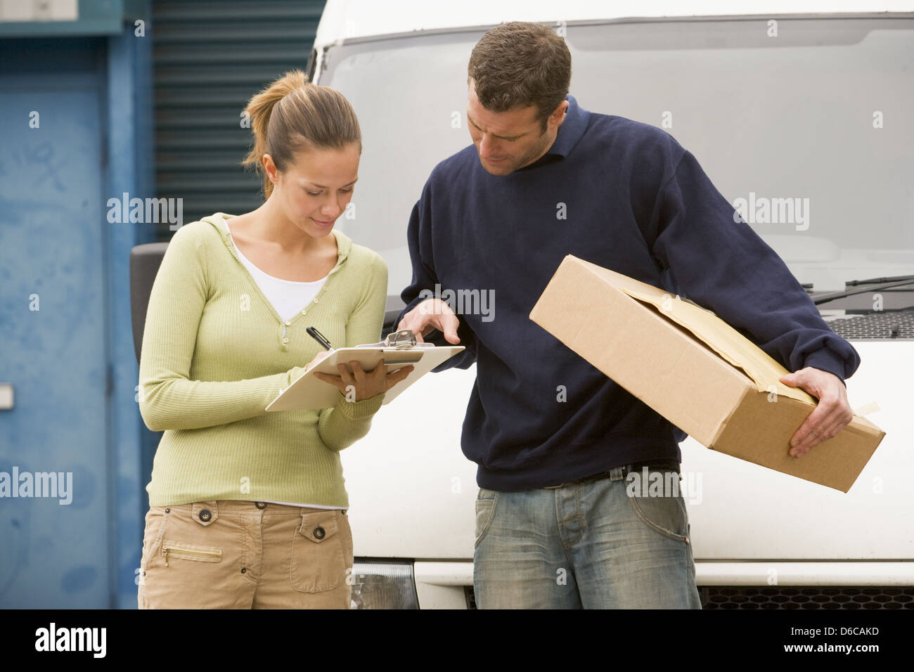 parcel service,addressee,confirmation receipt,delivery people Stock ...