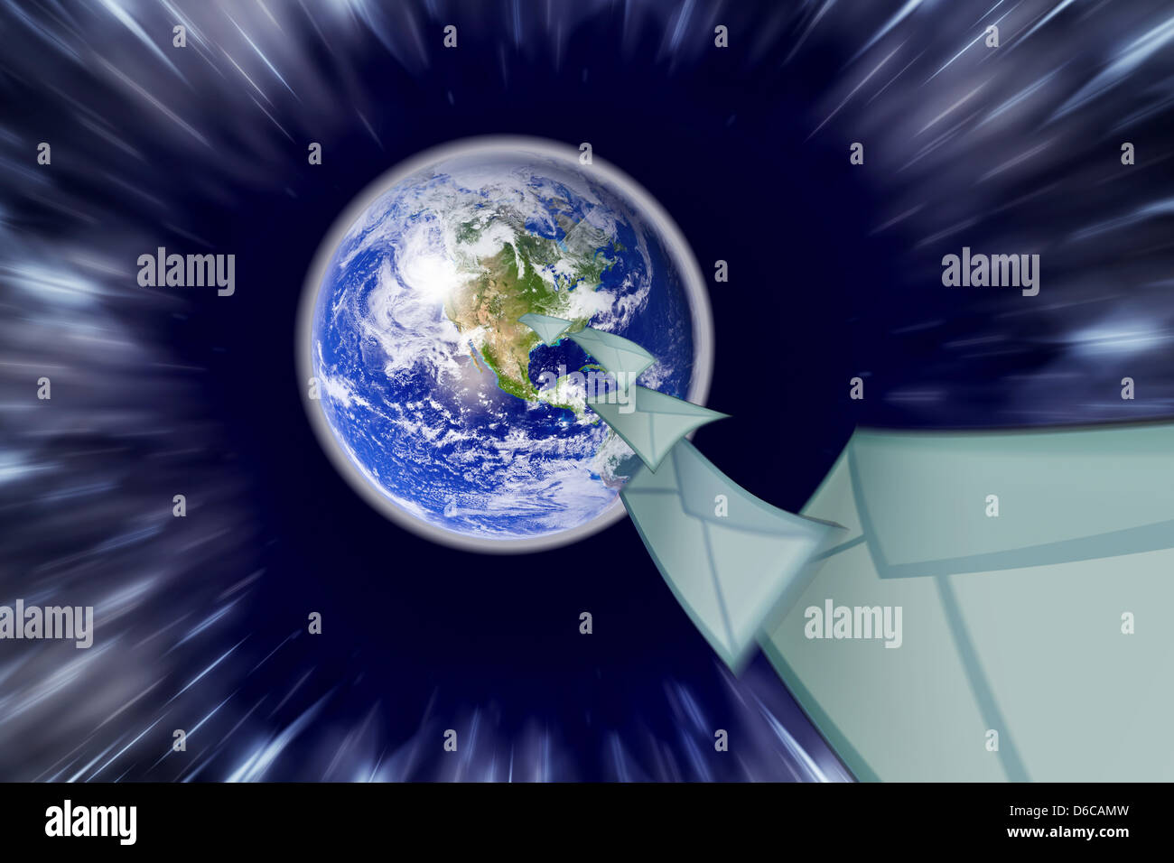 planet earth and mail the envelope Stock Photo - Alamy