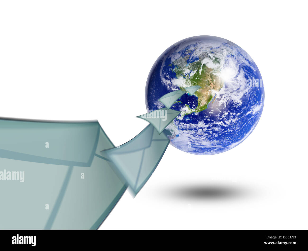 planet earth and mail the envelope Stock Photo - Alamy
