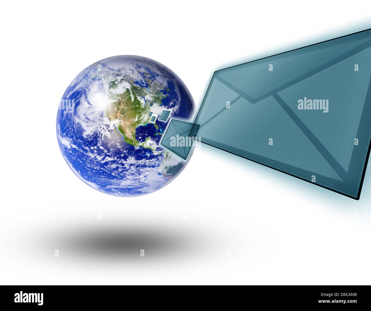 planet earth and mail the envelope Stock Photo - Alamy