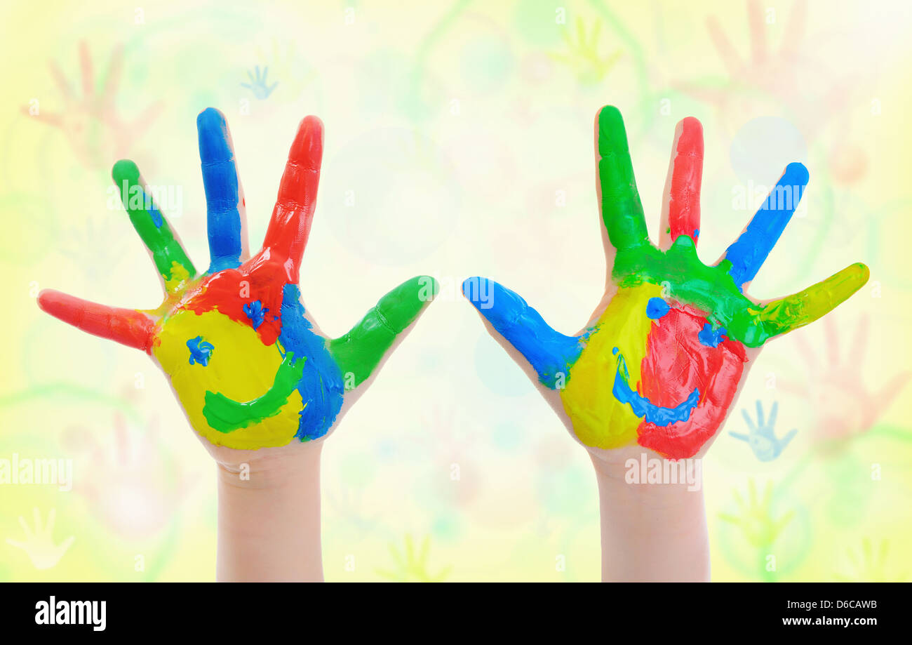 Hand Painted Child Stock Photo - Alamy