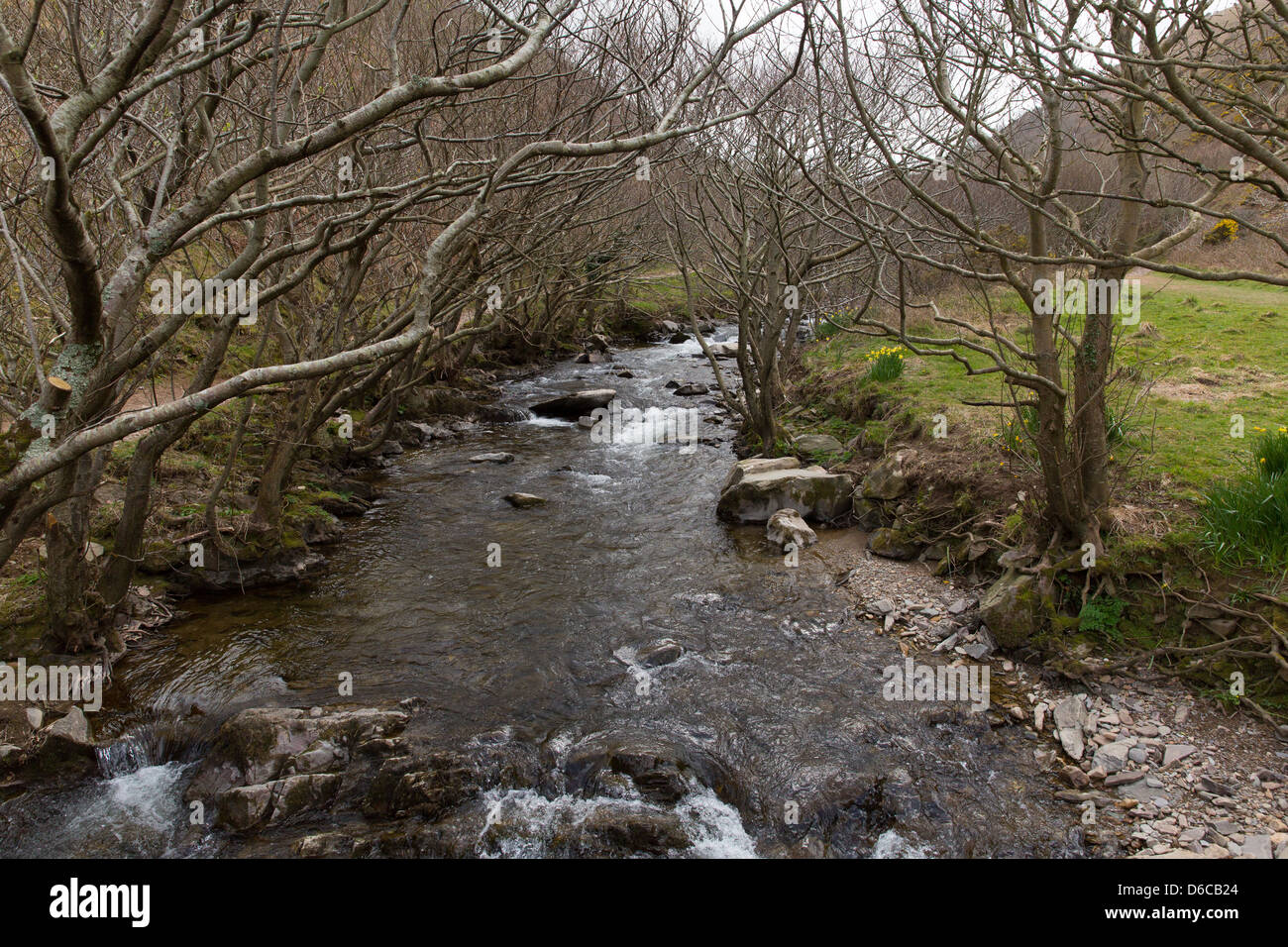 Heddon Valley Exmoor National Park Devon leading to beach at Heddons ...