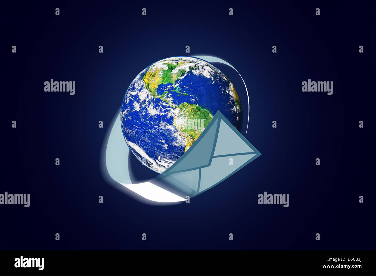 planet earth and mail the envelope Stock Photo - Alamy