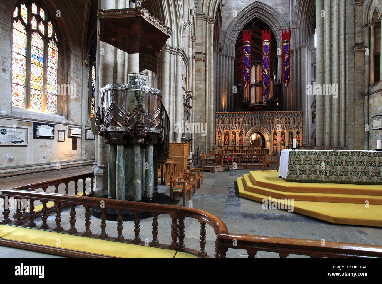 Interior view of Ripon Cathedral, Ripon City, North Yorkshire, England ...