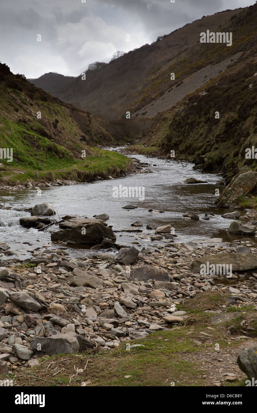 Heddon Valley Exmoor National Park Devon leading to beach at Heddons ...