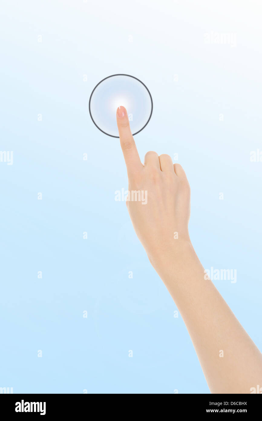 finger pushing keypad button Stock Photo - Alamy