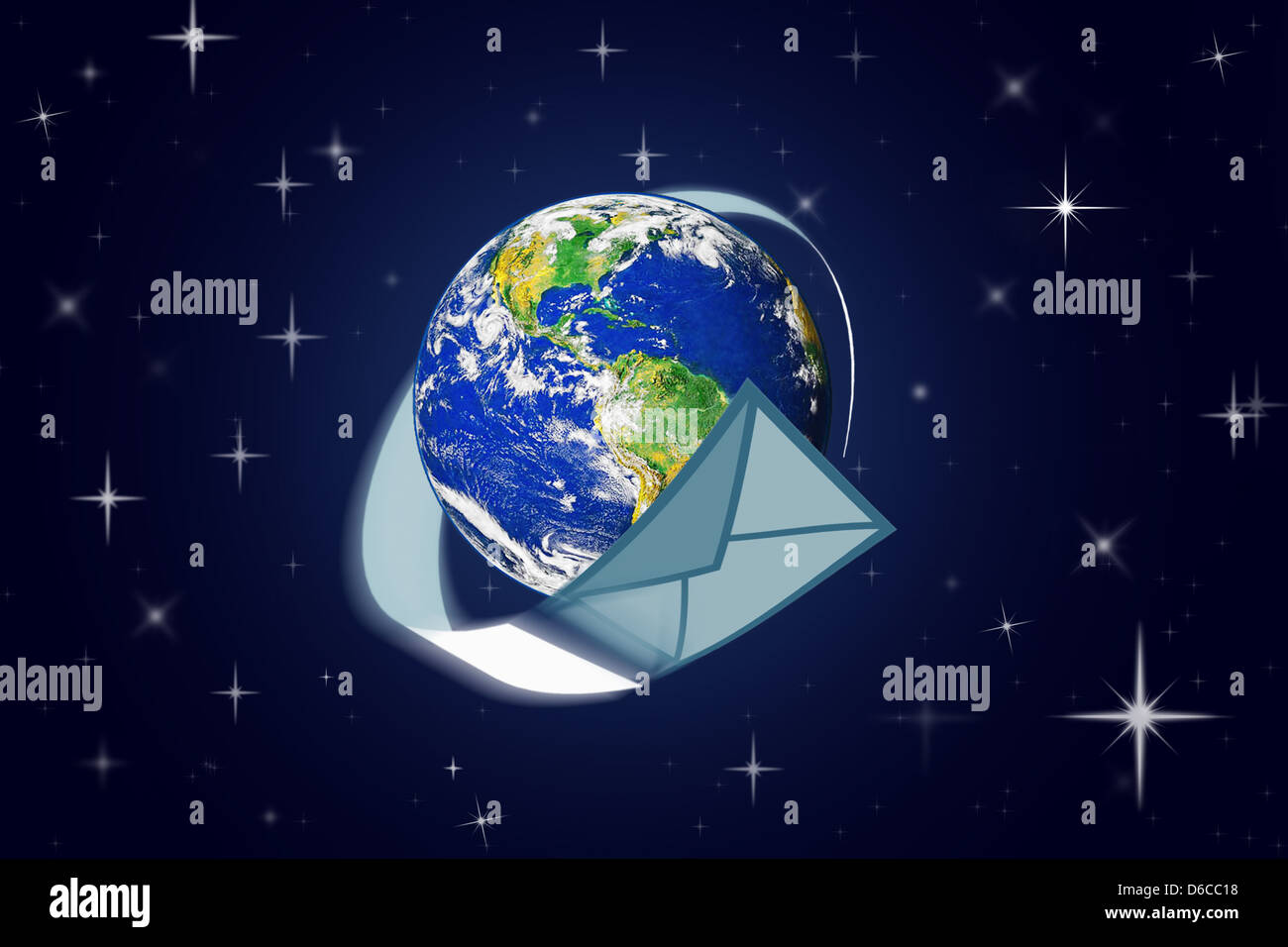 planet earth and mail the envelope Stock Photo - Alamy