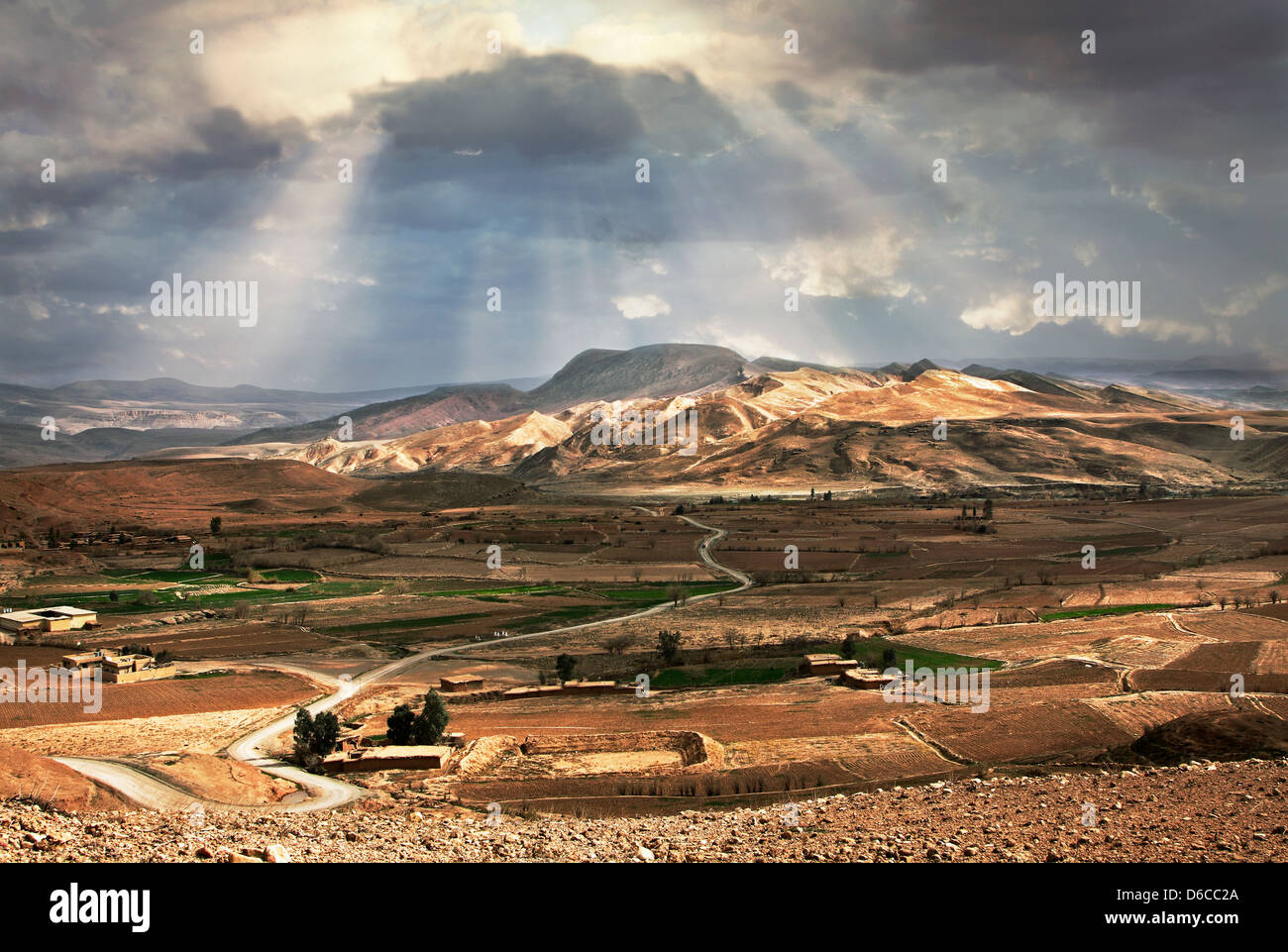 Panorama across valley to mountains after storm in NE Iraqi Kurdistan ...
