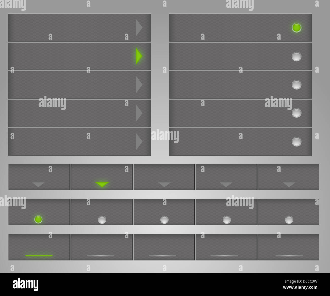 Editable, vector site menu in gray colors with carbon texture. Left and ...