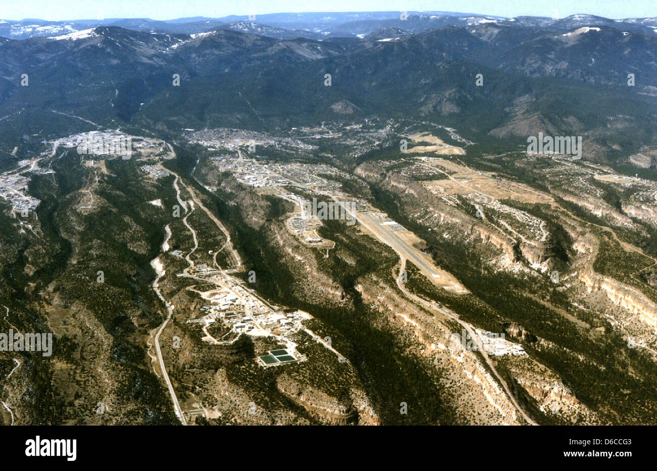 This aerial view of the Los Alamos National Laboratory highlights the ...