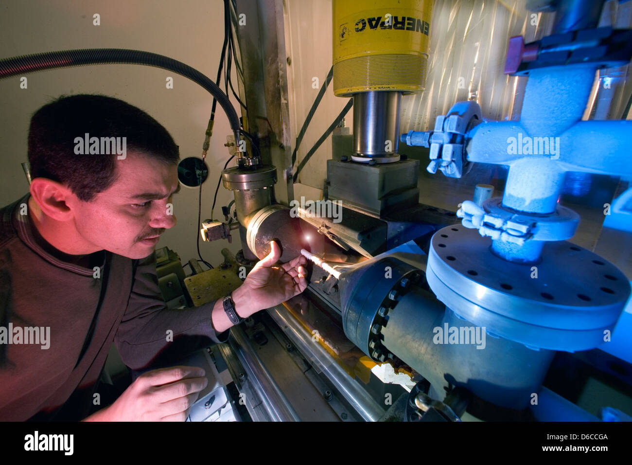 This image shows the 100 Tesla multi-shot magnet, part of research ...