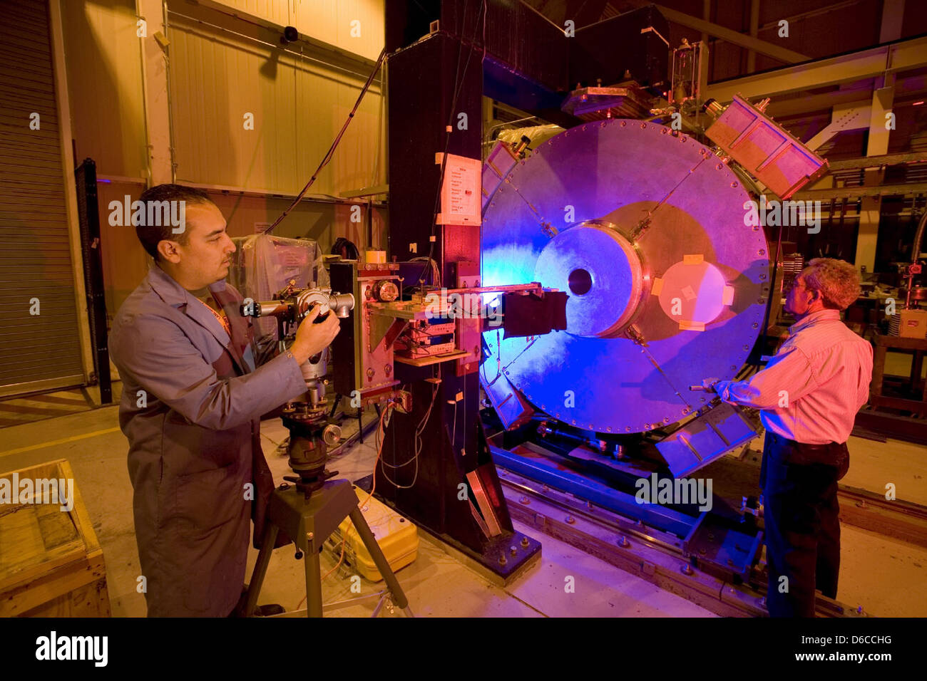 This image shows scientists at work on the Dual Axis Radiographic ...