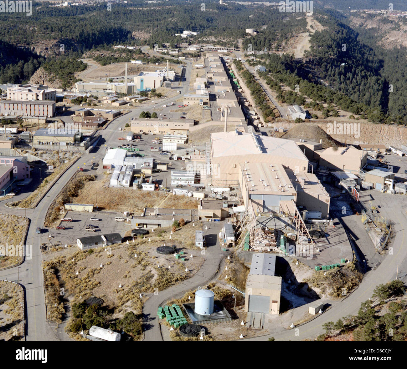 An aerial view of the Neutron Science Center at Los Alamos National ...
