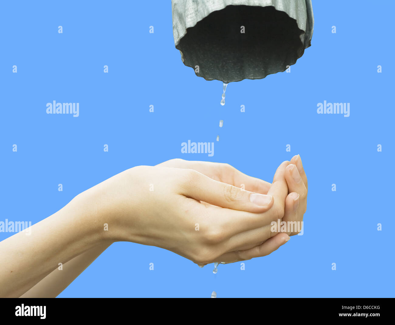 Hands catching clean falling water hi-res stock photography and images ...