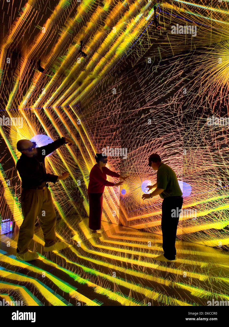 This image shows an astronomical simulation within the CAVE system at ...