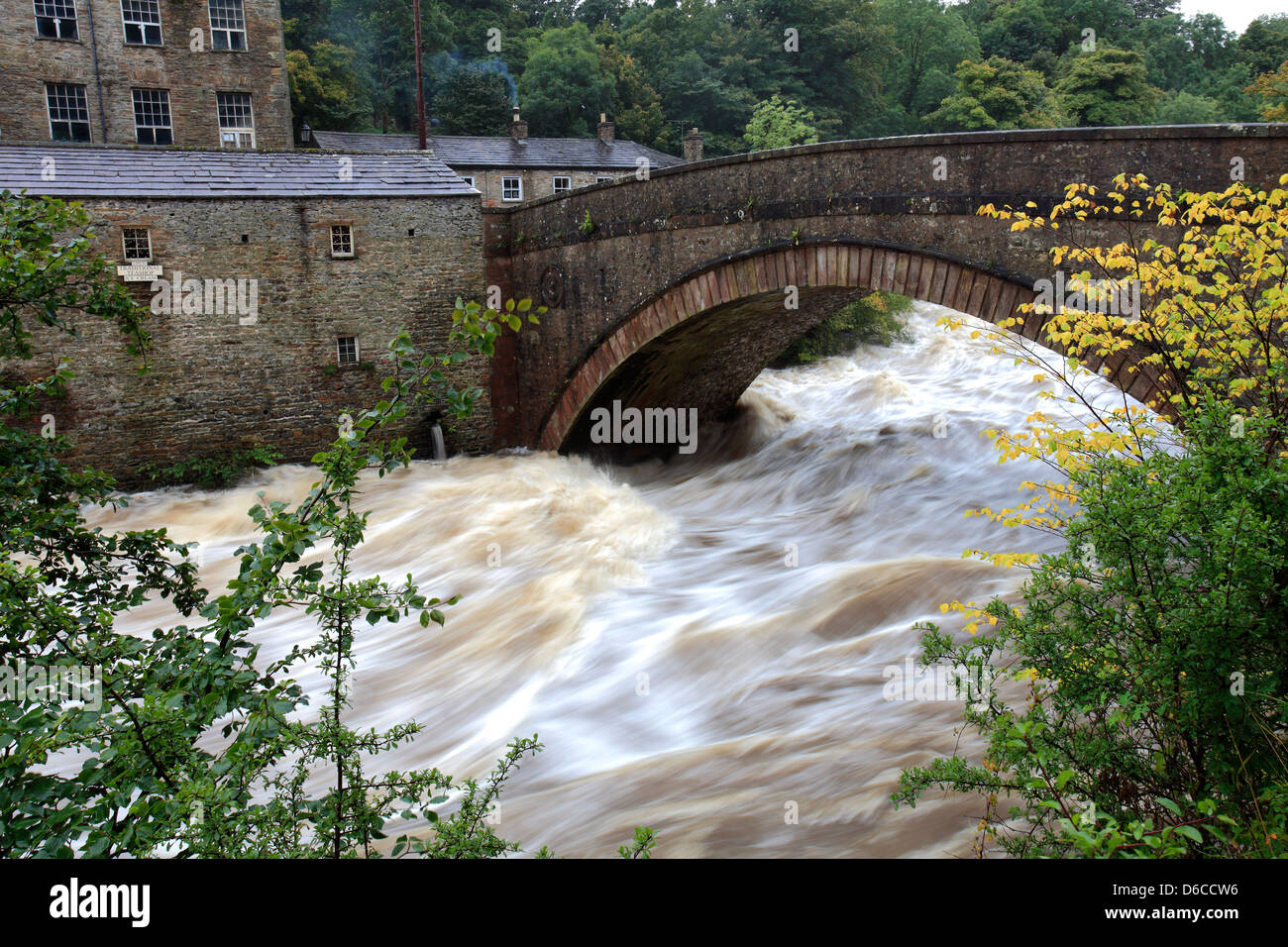 Flooded River Ure; Aysgarth Falls; Wensleydale; Yorkshire Dales ...
