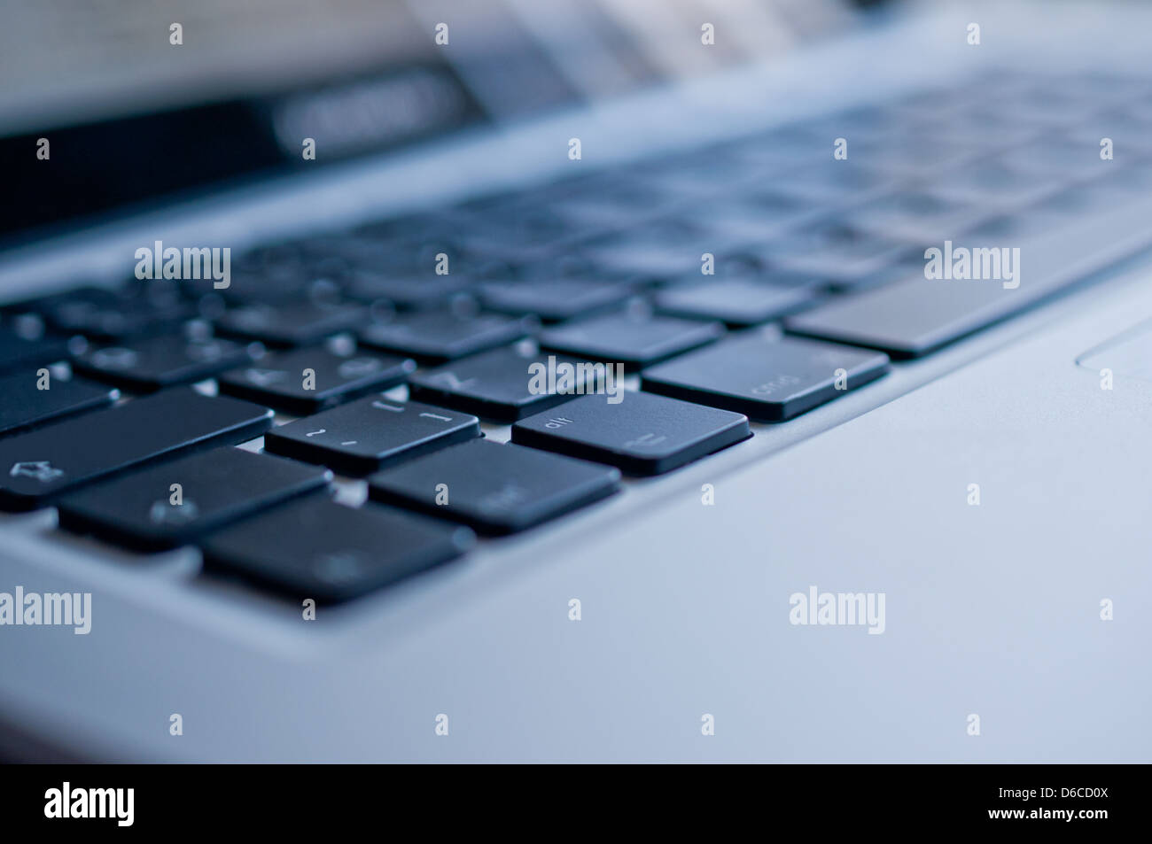 Keyboard of aluminum laptop Stock Photo - Alamy