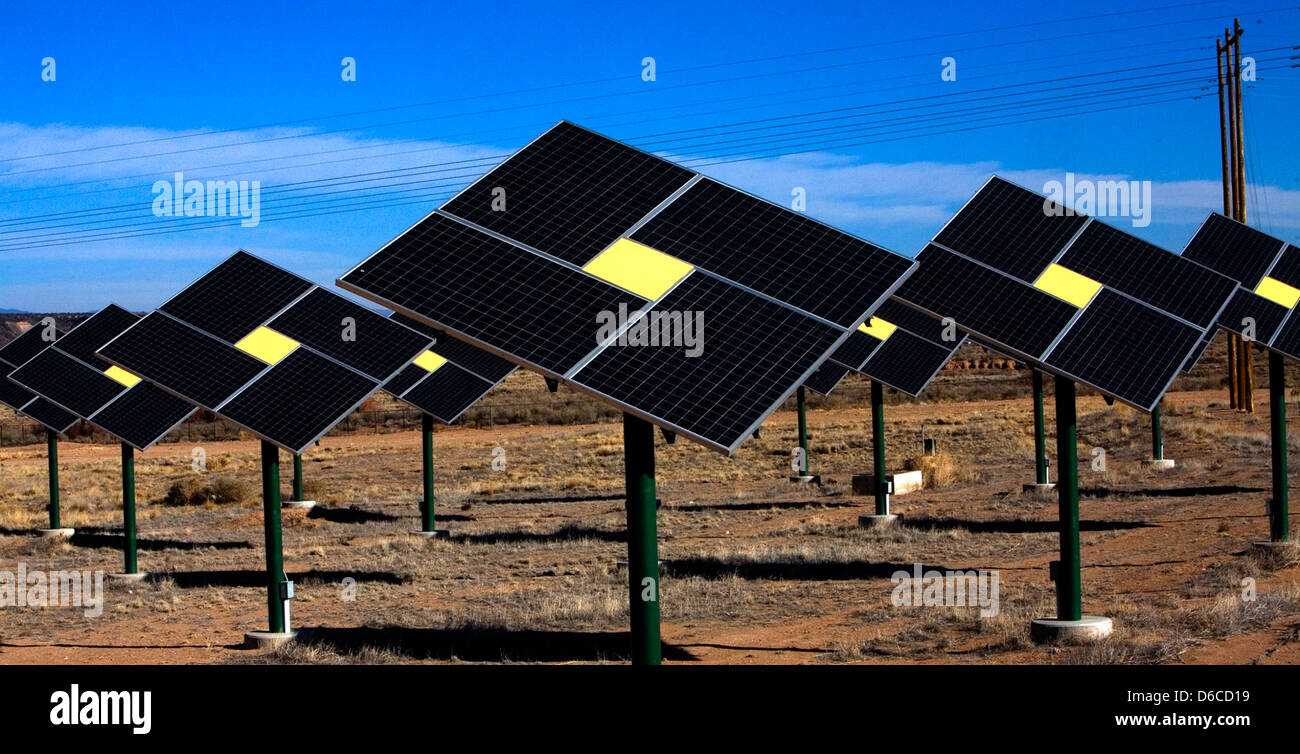 This photograph shows solar panels at the Los Alamos National ...