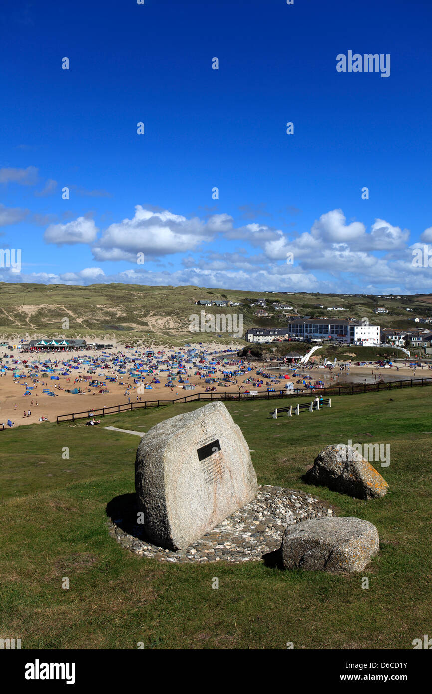 Droskyn Sundial, Millennium Landmark, Perranporth village; Cornwall ...