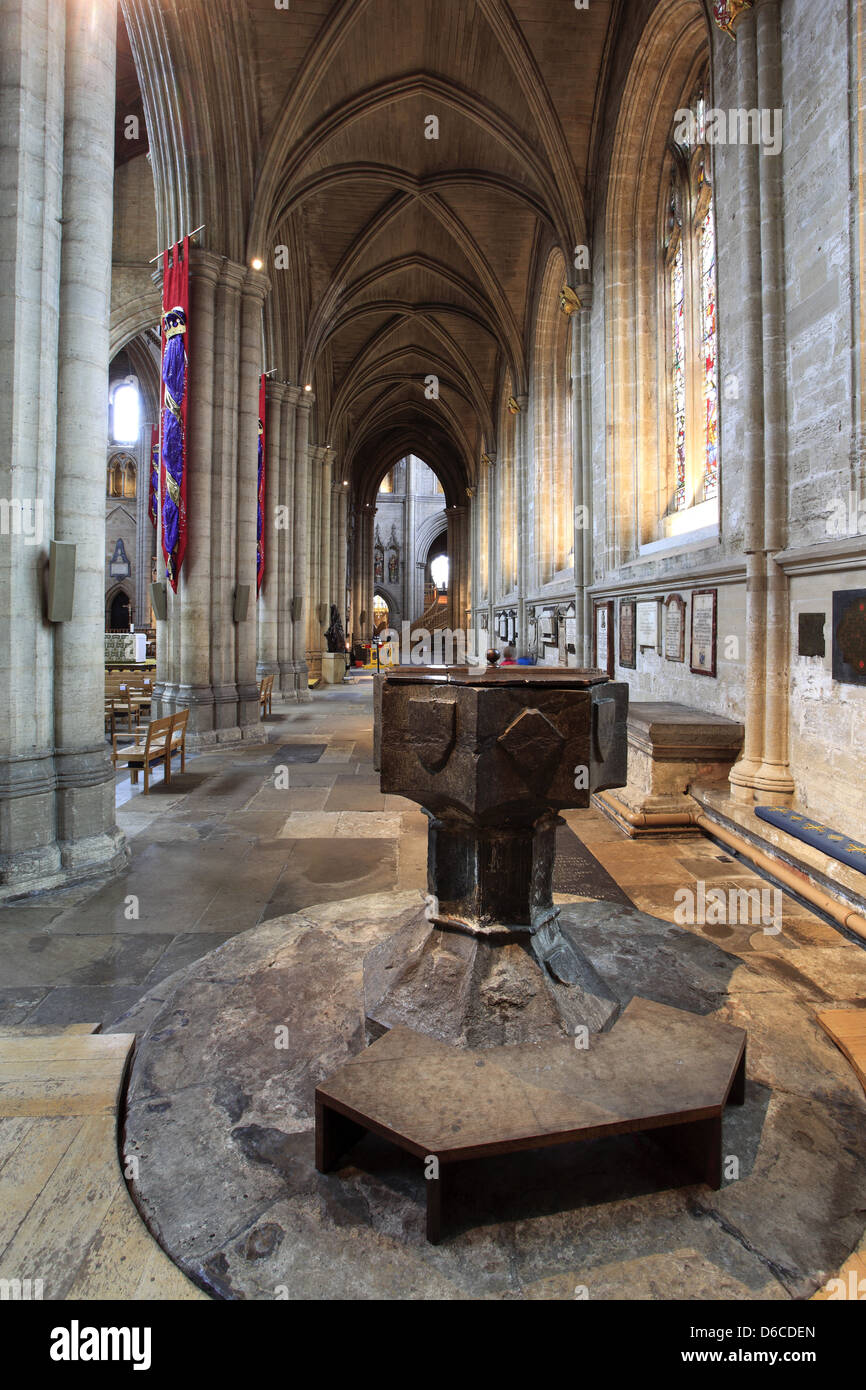 Interior view of Ripon Cathedral, Ripon City, North Yorkshire, England ...