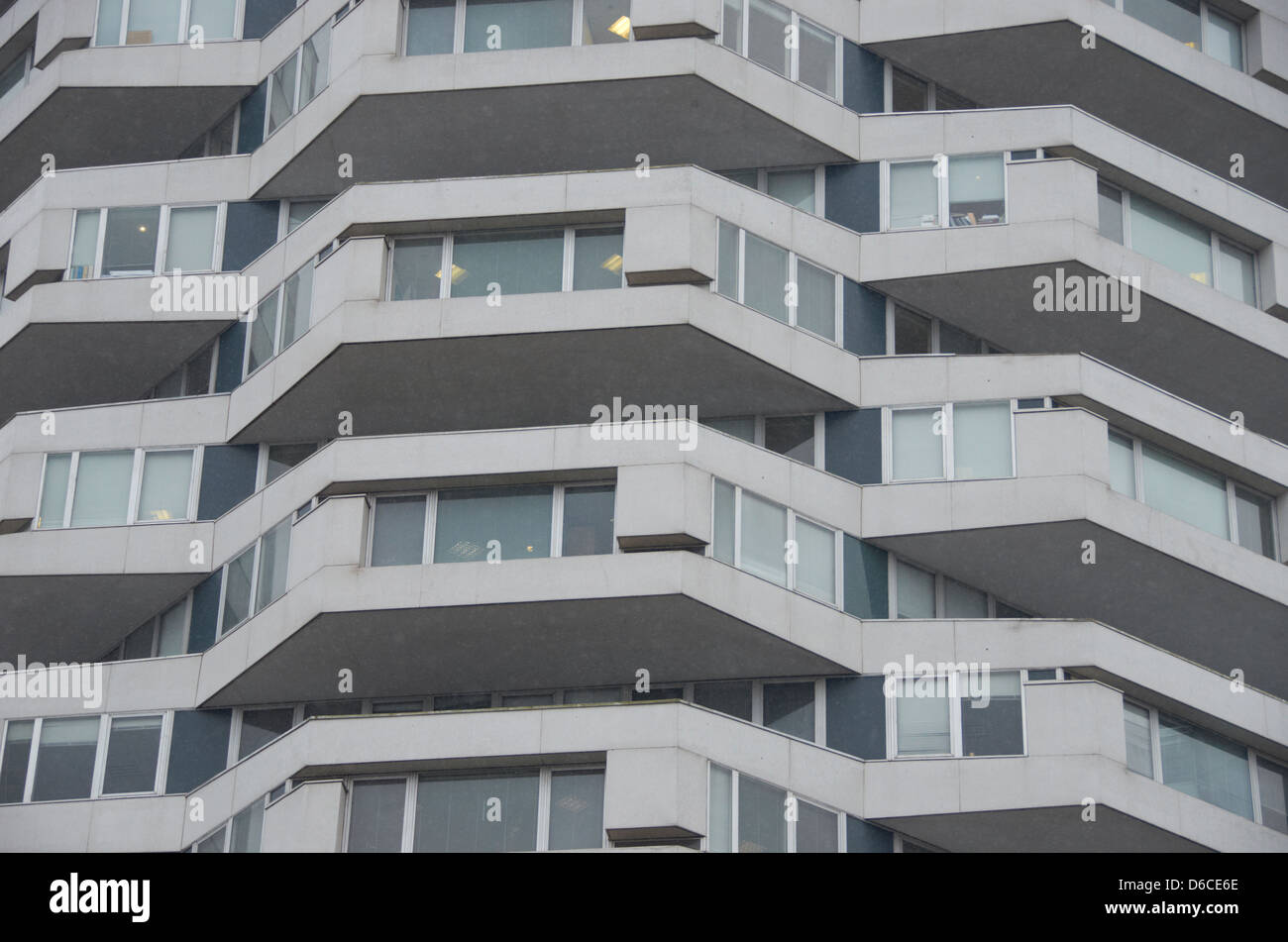 70s seventies architecture block building facade glass office hi-res ...
