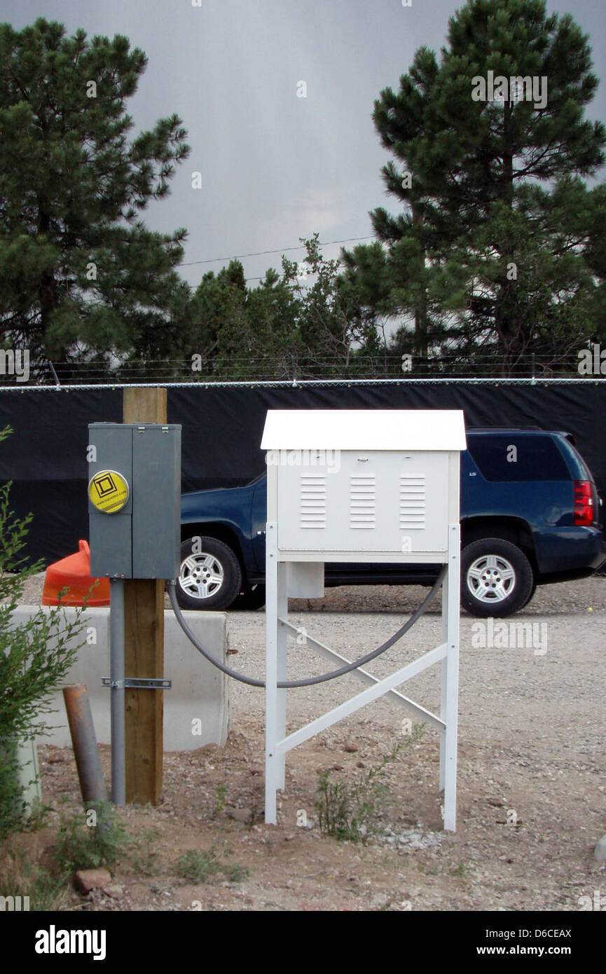A photograph of air-monitoring equipment used at Los Alamos National ...