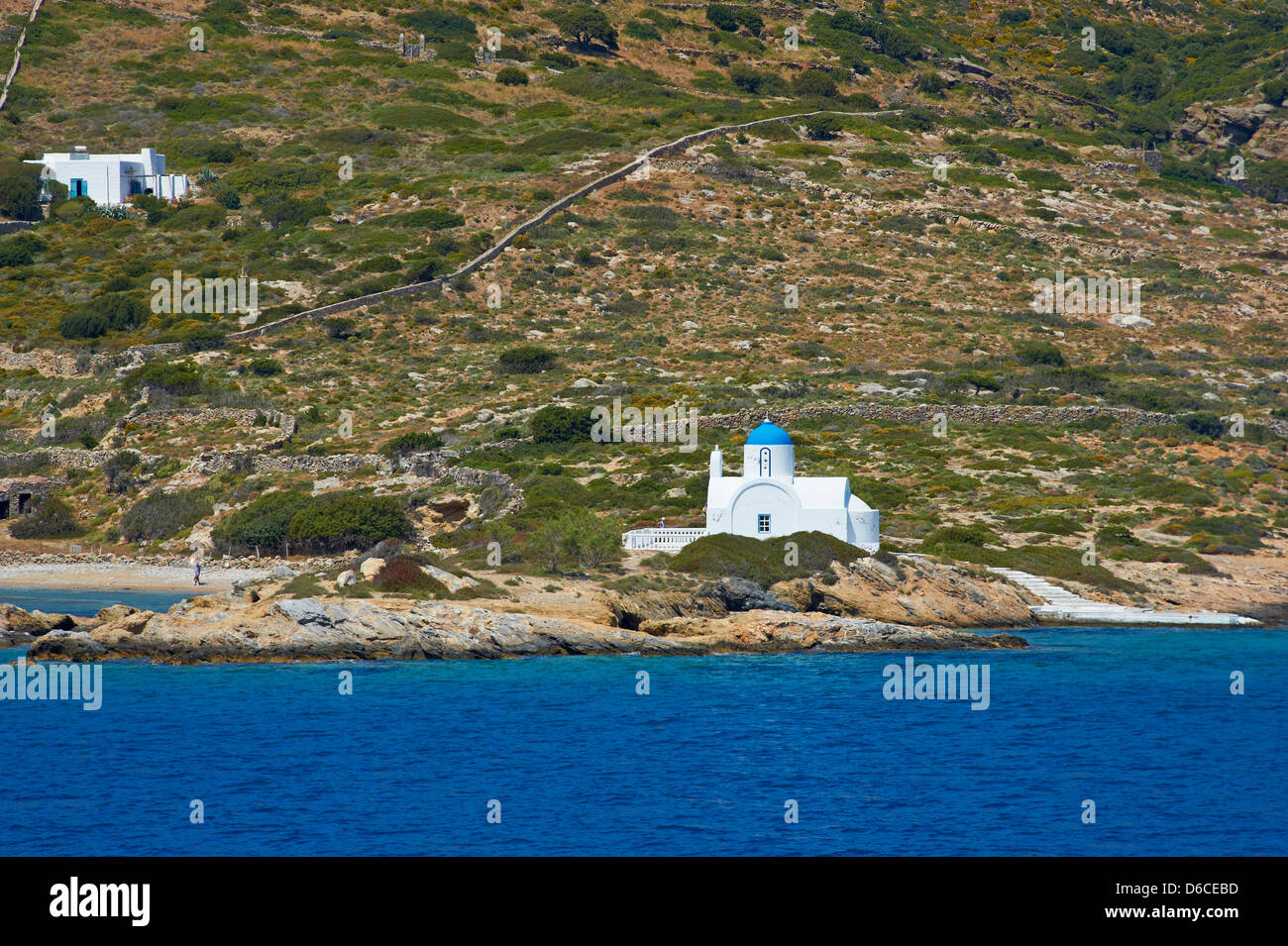 Greece, Cyclades Islands, Greek Islands, Aegean Sea, Amorgos, beach and ...
