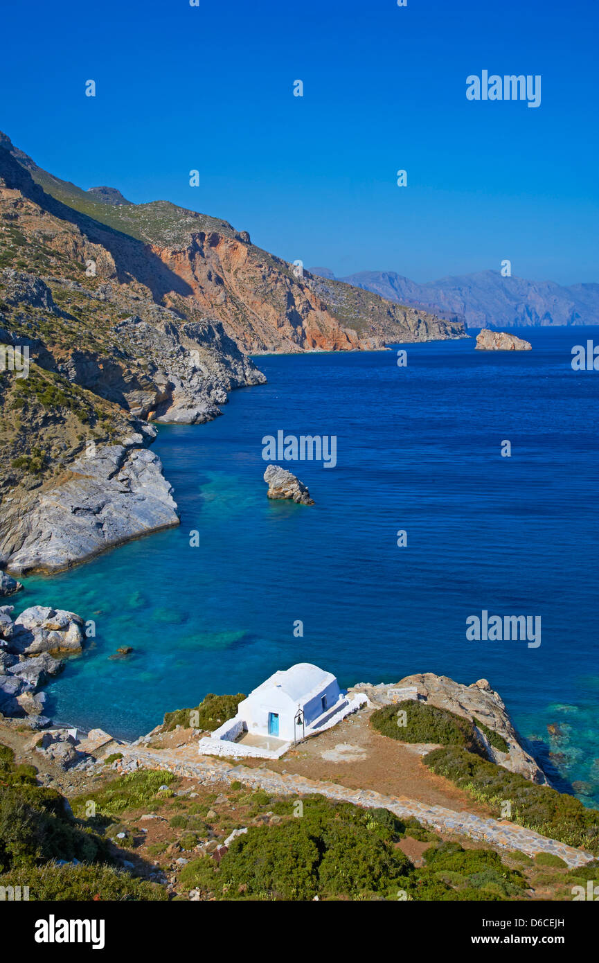 Greece, Cyclades Islands, Greek Islands, Aegean Sea, Amorgos, beach and ...