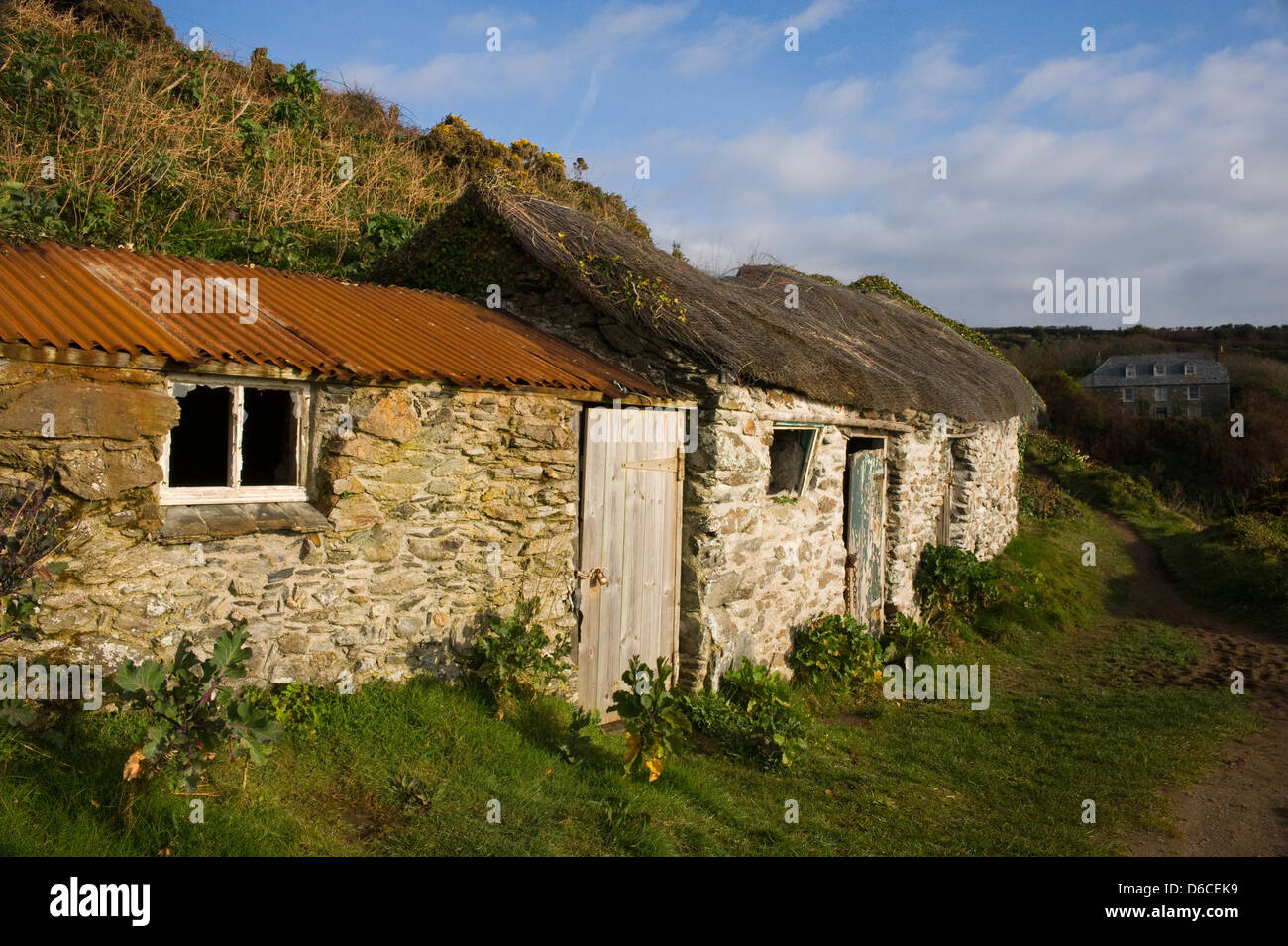 Prussia cove fishermen's cottages Stock Photo - Alamy