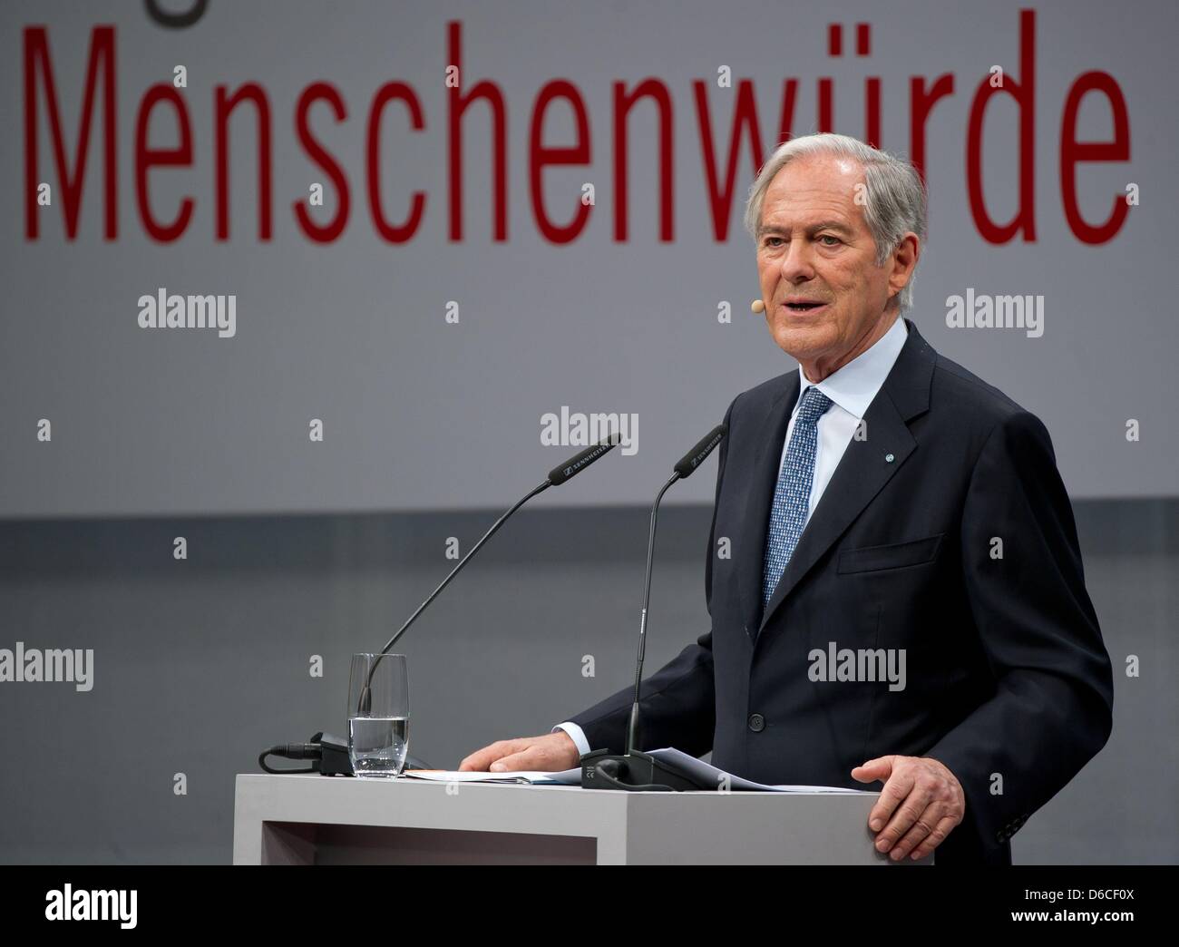 Business consultant Roland Berger talks at the ceremony for the Roland ...