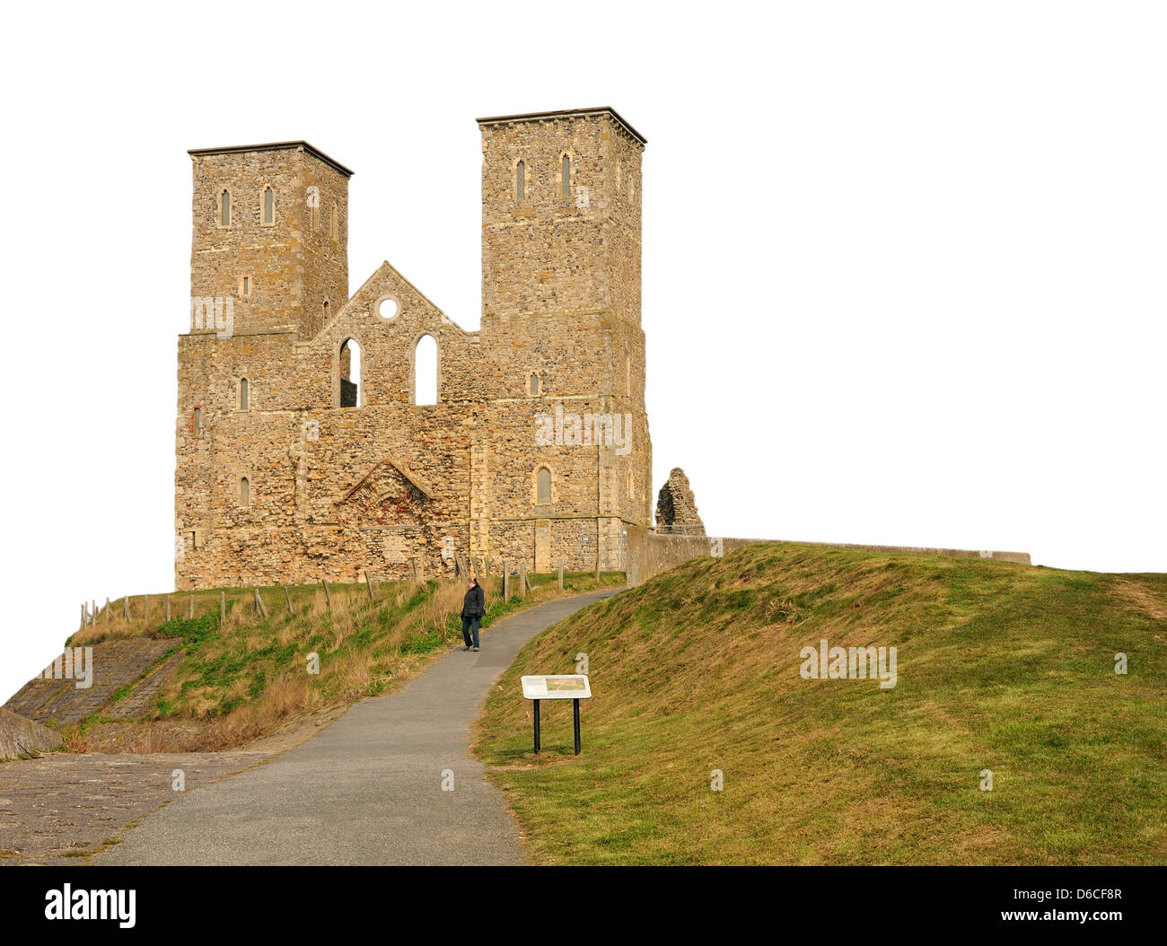 Reculver, Kent, England, UK. Reculver Towers and Roman Fort. Remains of ...
