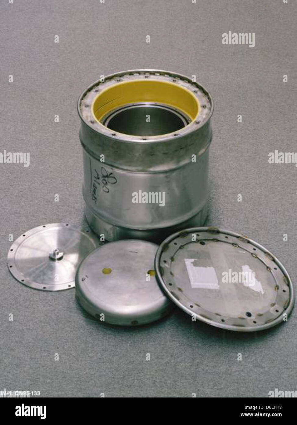 This photograph shows a weapons storage container at the Los Alamos ...